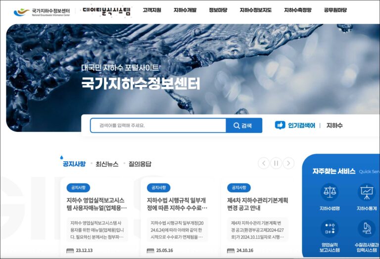 국가지하수정보센터 (gims.go.kr) – reddotly